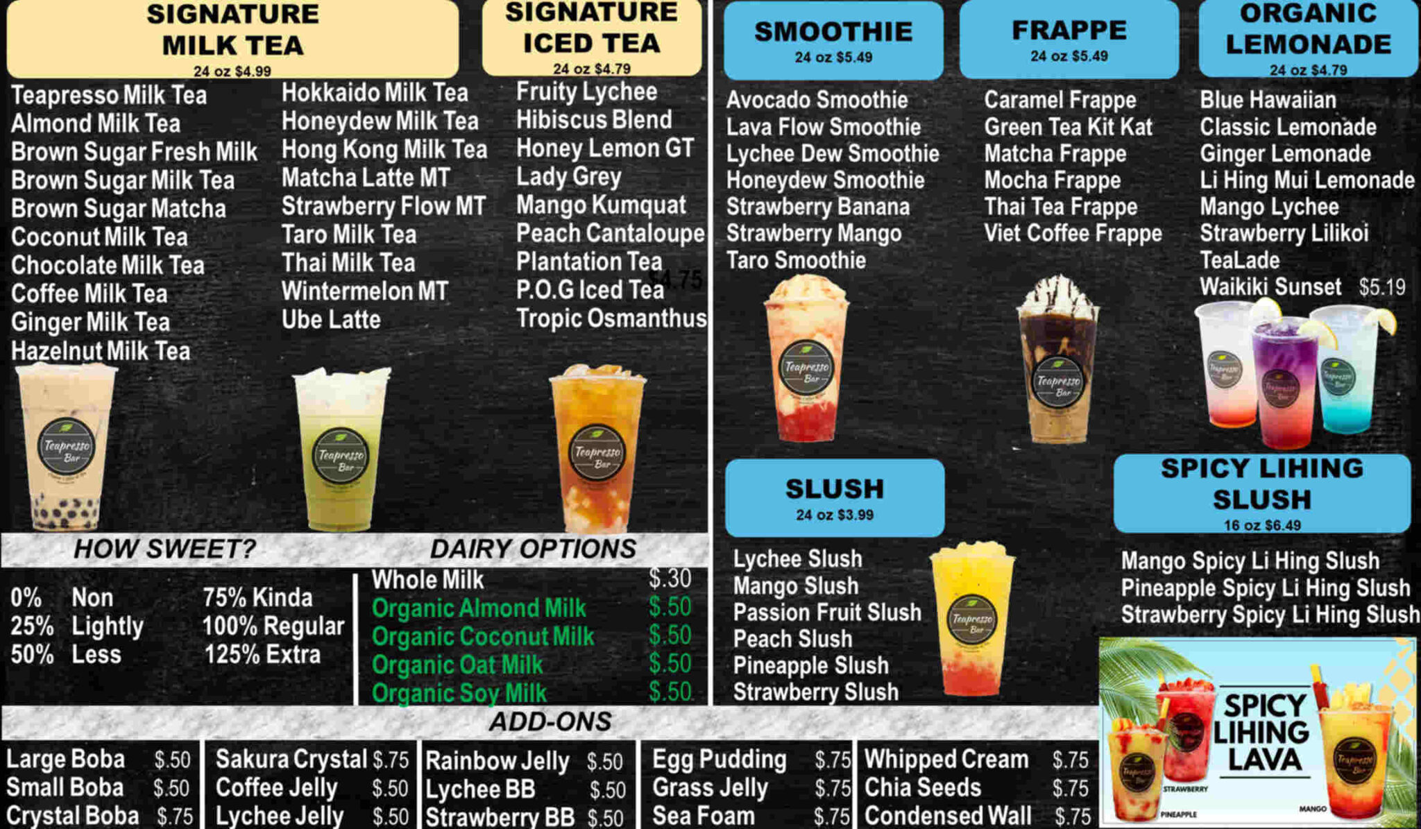 Teapresso Bar - Menu